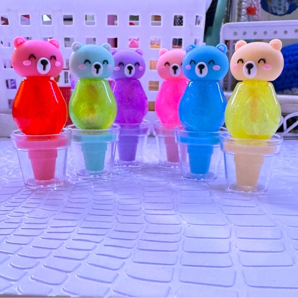 Makeup | 6pc Set Of Cute Bear Lipgloss Tint | Poshmark